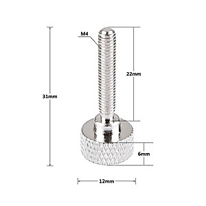CAMVATE M4 × 20 Cupped Cap Screw Thumb Screw (2 Pieces) - 1989