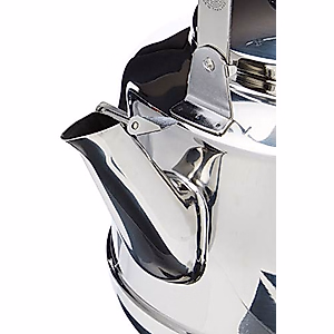 Extra Large Size 7.5 Liter Zebra Polished Mirror Finish Stainless Steel Whistling Canister Stovetop Teakettle Tea Kettle Teapot, Gas Electric Induction Compatible