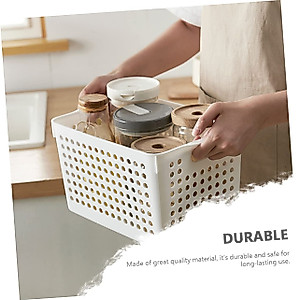STOBOK 2pcs Box Storage Basket Sundry Organizing Basket Storage Holder Desktop Organizing Holder Cosmetics Organizing Basket Sundry Basket Cosmetics Container Toy Pp White Decorate A4