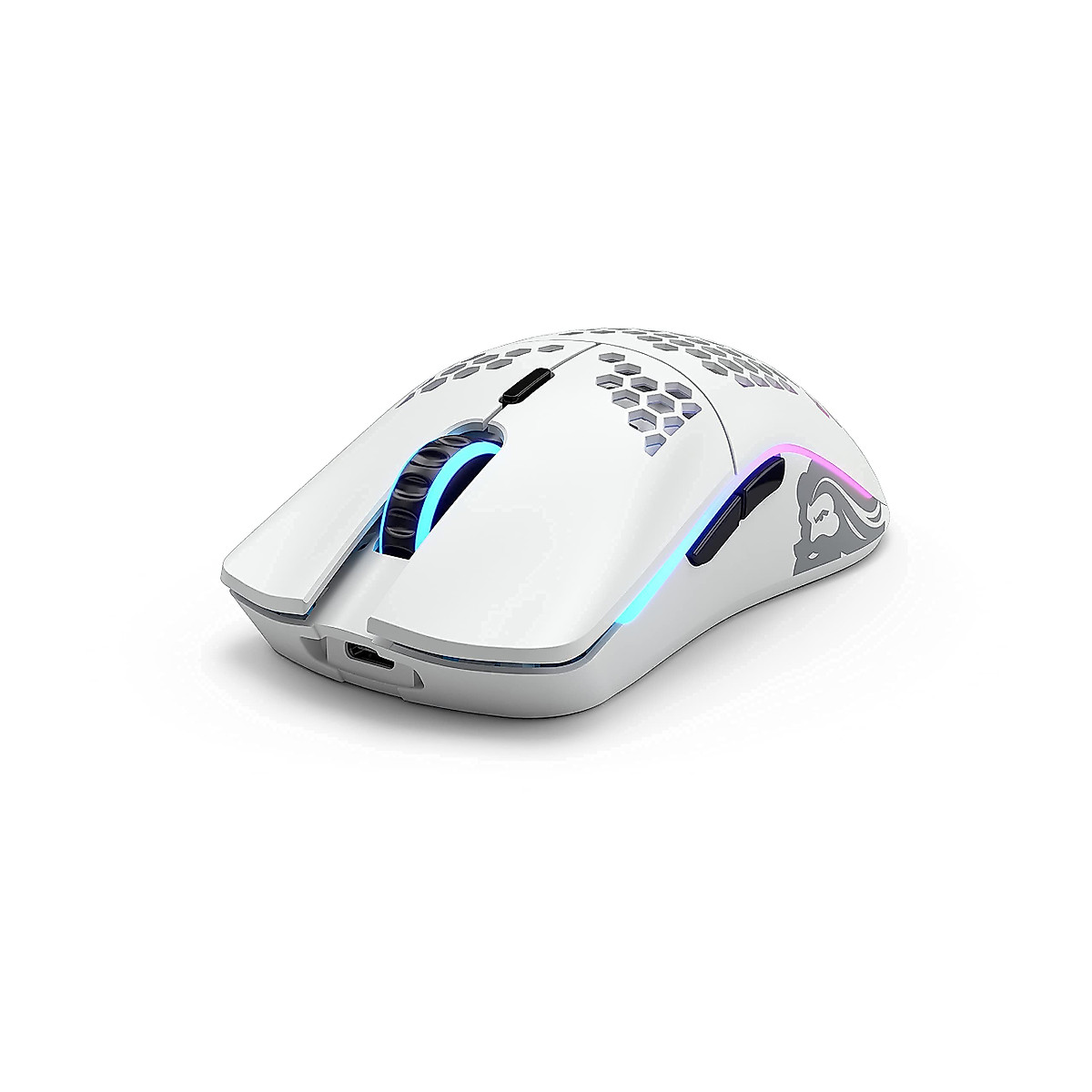 (Mouse + Ceramic Feet) Glorious Model O Wireless Gaming Mouse (Matte White) + Glorious G-Floats Polished Ceramic Mouse Feet for O/O- Mouse (Bundle)