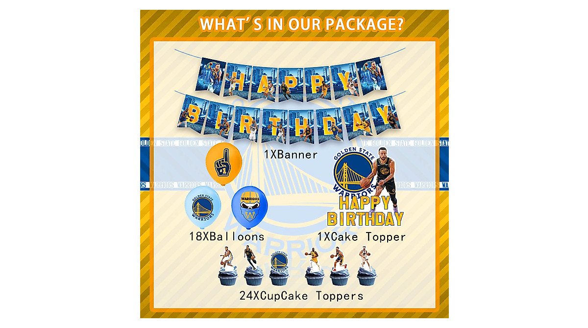 Golden State Warriors & Stephen Curry Birthday Party Decor