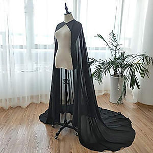 QUIRAI Bridal Veils, Dark Knight Cape Cosplay Costume for Men Women, Black (2M)