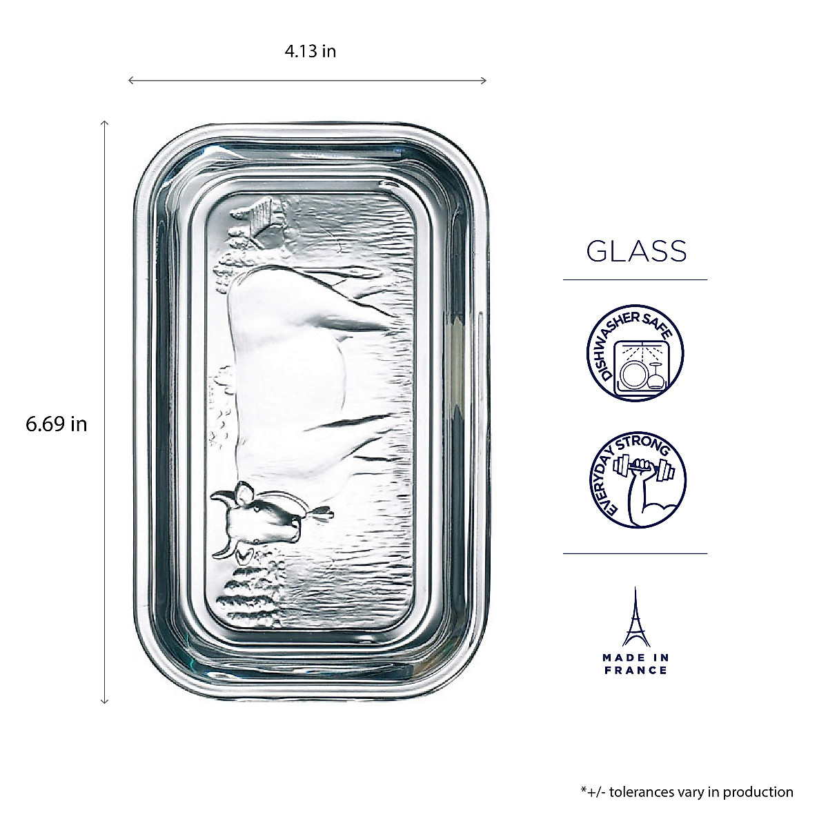 Arc International Luminarc Cow Butter Dish, 6-1/2-Inch by 2-3/4-Inch