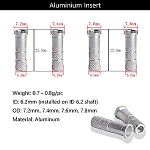 AMEYXGS 30Inch Carbon Arrows Shaft ID 6.2MM Spine 340 400 500 600 with Aluminium Insert for DIY Hunting Target Practice Pure Carbon Fiber Bare Arrow Shaft (24, spine 400)