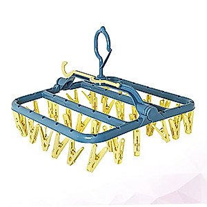 Alipis 3pcs Foldable Clothes Drying Rack Collapsible Clothes Rack Foldable Hangers Windproof Blanket Clip Laundry Hanger Drying Rack Dish Drying Rack Collapsible Foldable Household Hanger