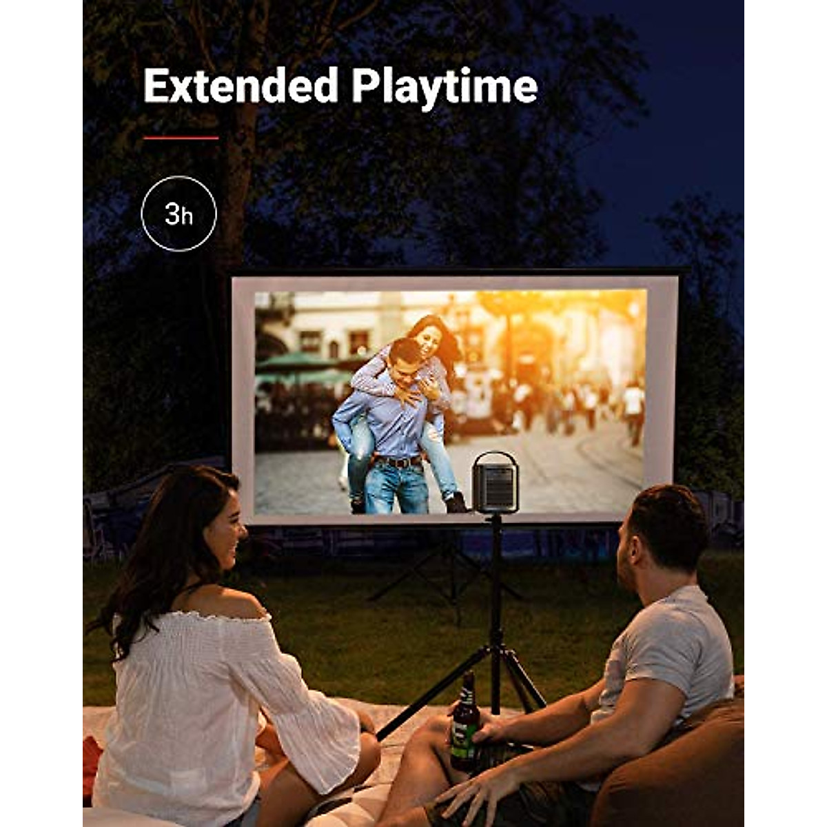 Nebula by Anker Mars II Pro 500 ANSI Lumen Portable Projector, Black, 720p Image, Video Projector, 30 to 150 Inch Image TV Projector, Movie Projector (Renewed)