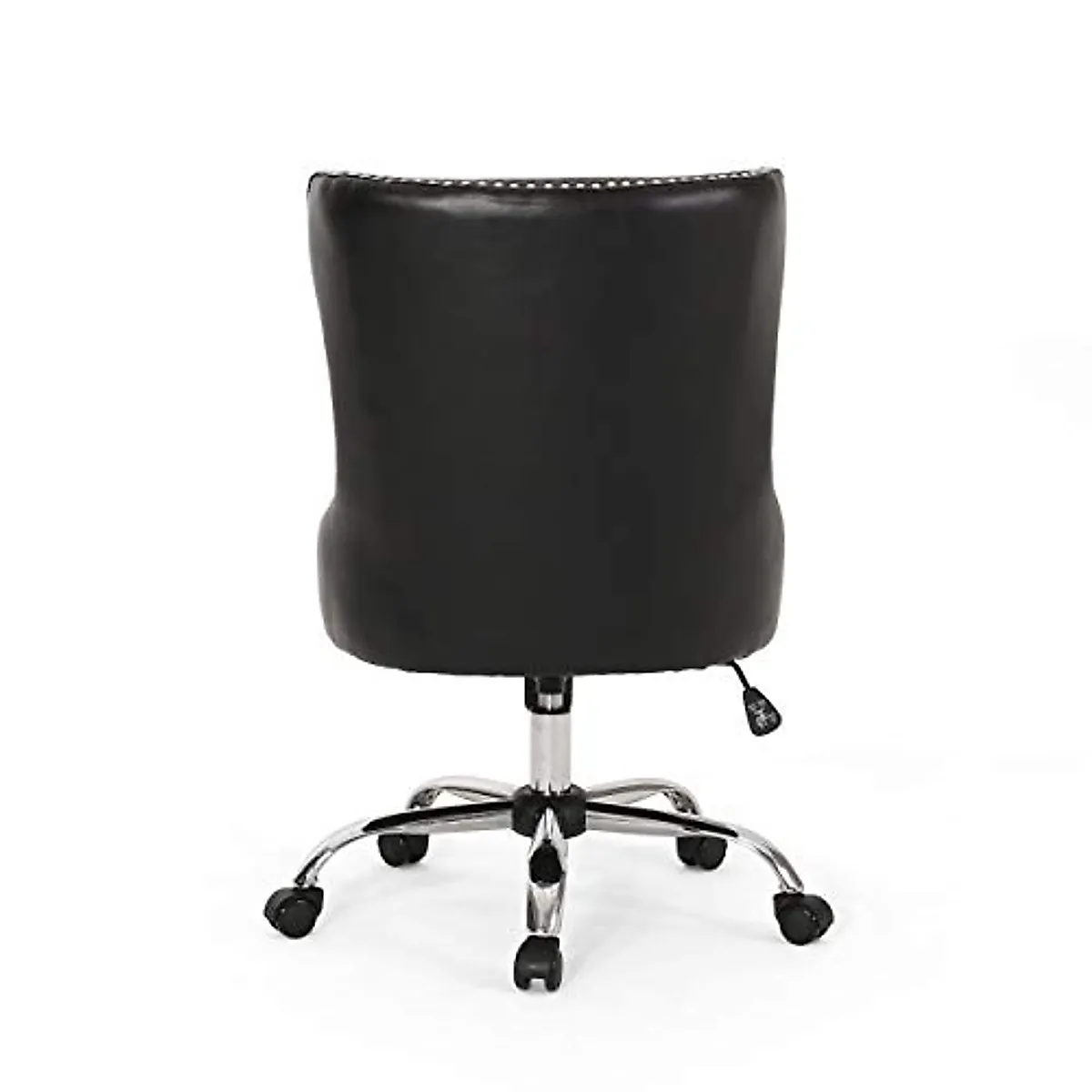 Christopher Knight Home Keith Contemporary Tufted Swivel Office Chair, Midnight Black and Chrome