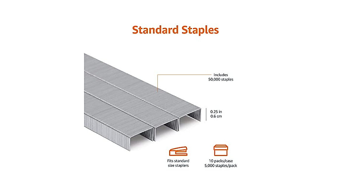 Amazon Basics Stapler Staples 10-Pack - Reliable Office & School Supplies