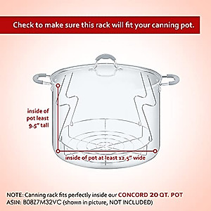 Concord 7 Pieces Premium Stainless Steel Canning Set Starter Kit w/Rack. No Rust, Extra Stability. BULK PACKS (Canning Set)