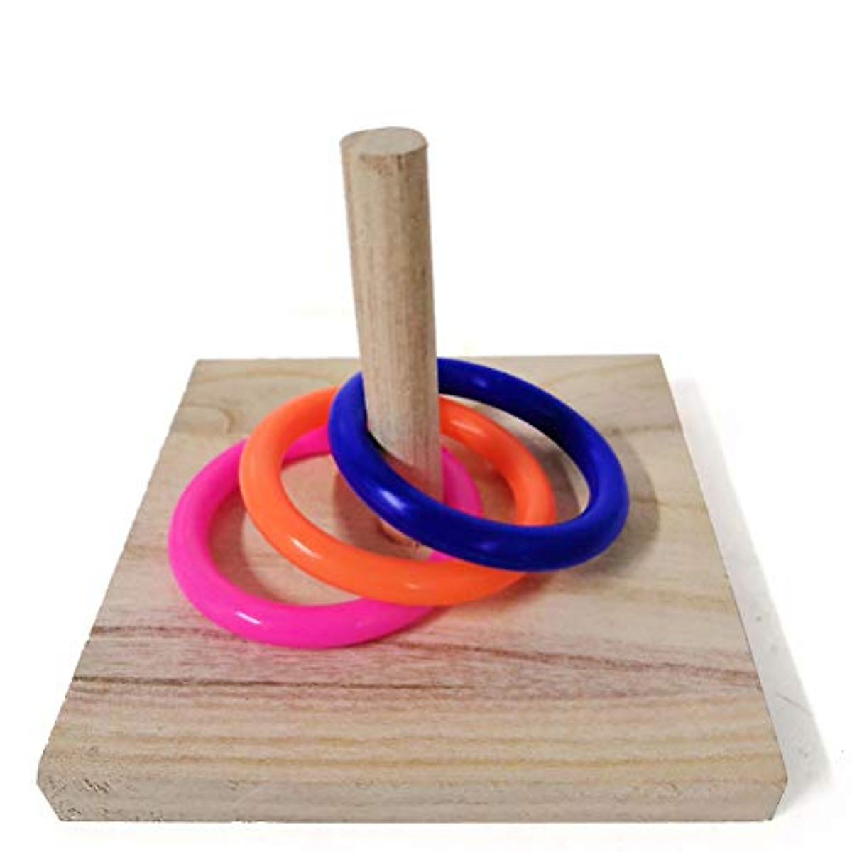 Balacoo Bird Ring Toy Interactive Wood Board Ring Toss Game Puzzle Toy Bird Educational Toy Parrot Chew Bite Playing for Parrot Pet (Random Color)