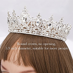 COCIDE Queen Crown for Women Crystal Tiara and Crown for Girl Rhinestones Hair Accessories for Wedding Bride Birthday Party Prom Bridal Bridesmaid (Silver)