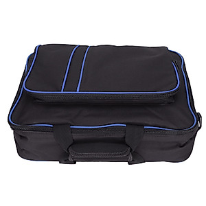 ASHATA Portable Travel Carrying Bag for PS5, Large Capacity Protective Console Case with Adjustable Shoulder Strap and Flared Pad for Games Controller(Blue Black)