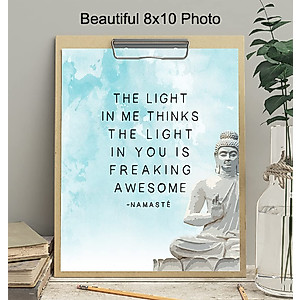 Zen Decor - Buddha Wall Art for Spa or Yoga Studio - Spiritual Meditation Gift for New Age Buddhist, Buddhism Fan - Wall Decoration for Living Room, Bathroom, Bedroom - 8x10 UNFRAMED Poster Print