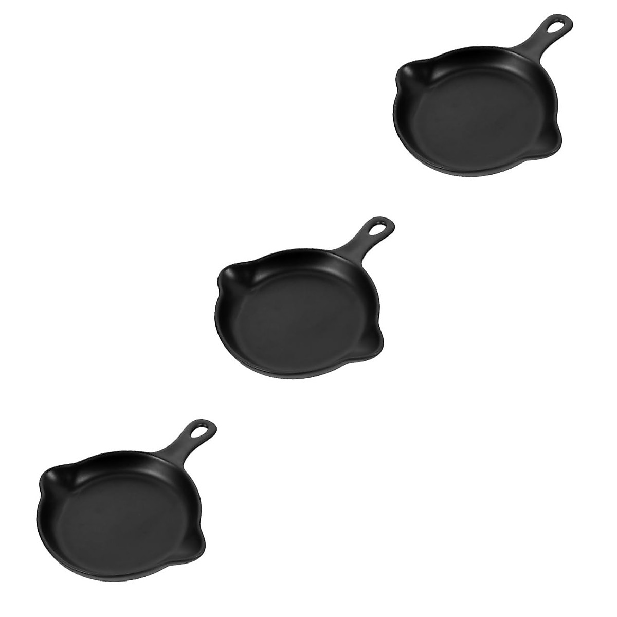 3pcs Ceramic Bakeware Salad Storage Plate Salad Ceramic Bowl Egg Pan Baking Supply Baking Breakfast Pan Fruit Storage Bowl Skillet Handle Baking Bowl Baking Ceramic Dish Baking Pan