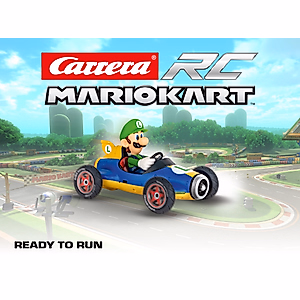Carrera RC Official Licensed Mario Kart Mach 8 Luigi 1: 18 Scale 2.4 Ghz Remote Radio Control Car with Rechargeable Lifepo4 Battery - Kids Toys Boys/Girls, (Model: 181067)