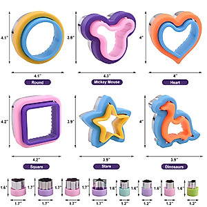 Sandwich Cutter and Sealer Set Large - 14 Pcs Uncrustables Sandwich Maker and Vegetable Fruit Cutter Set,Bread Decruster for Kids Adults Lunch Bento Box