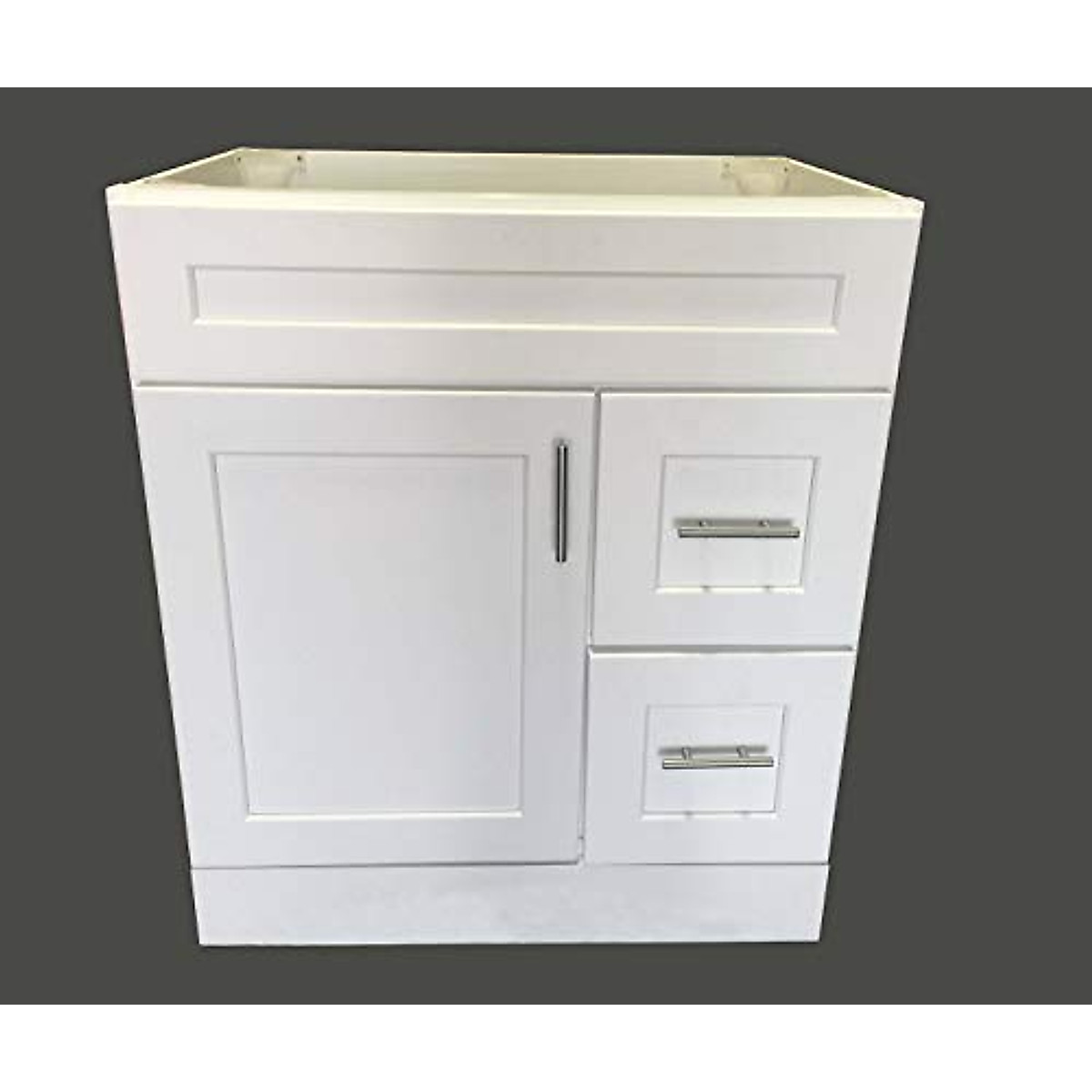 Green Leaf New White Shaker Single-Sink Bathroom Vanity Base Cabinet 30" Wide x 21" Deep WS-V3021DLR