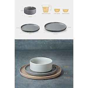 Famiware Nebula Plates and Bowls Set, 12 Pieces Dinnerware Sets, Dishes Set for 4, Multi-color