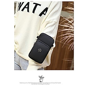 eBuymore TM Crossbody Phone Purse Mulit Pocket Cell Shoulder Strap Wallet Case for Moto One 5G G Power G8 Plus G7 G9 Play E7 TCL 20L 10L 10 SE 20 Pro BLU G90 UMIDIGI A9 (Black)