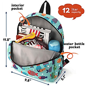 Zicac Children's Cute Canvas Backpack Mini Rucksack Bag (M, Green)