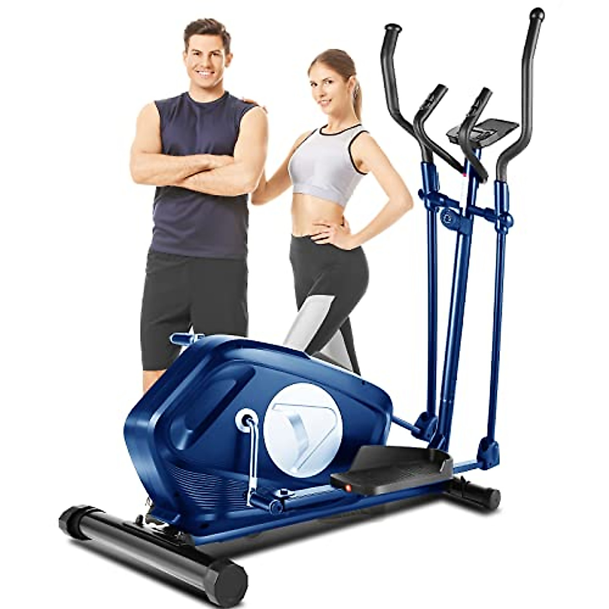 ANCHEER APP Elliptical Machine, 2021 Newest Elliptical Machine for Home Use with Pulse Rate Grips and LCD Monitor, Magnetic Smooth Quiet Driven