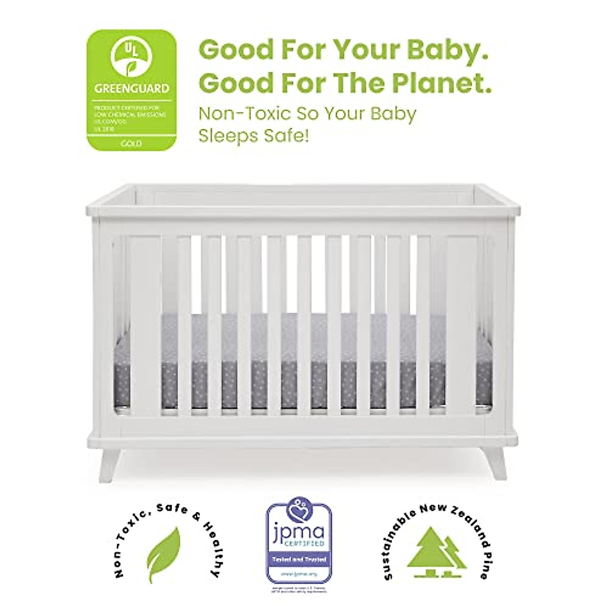 Delta Children Ava 3-in-1 Convertible Baby Crib - Greenguard Gold Certified, White