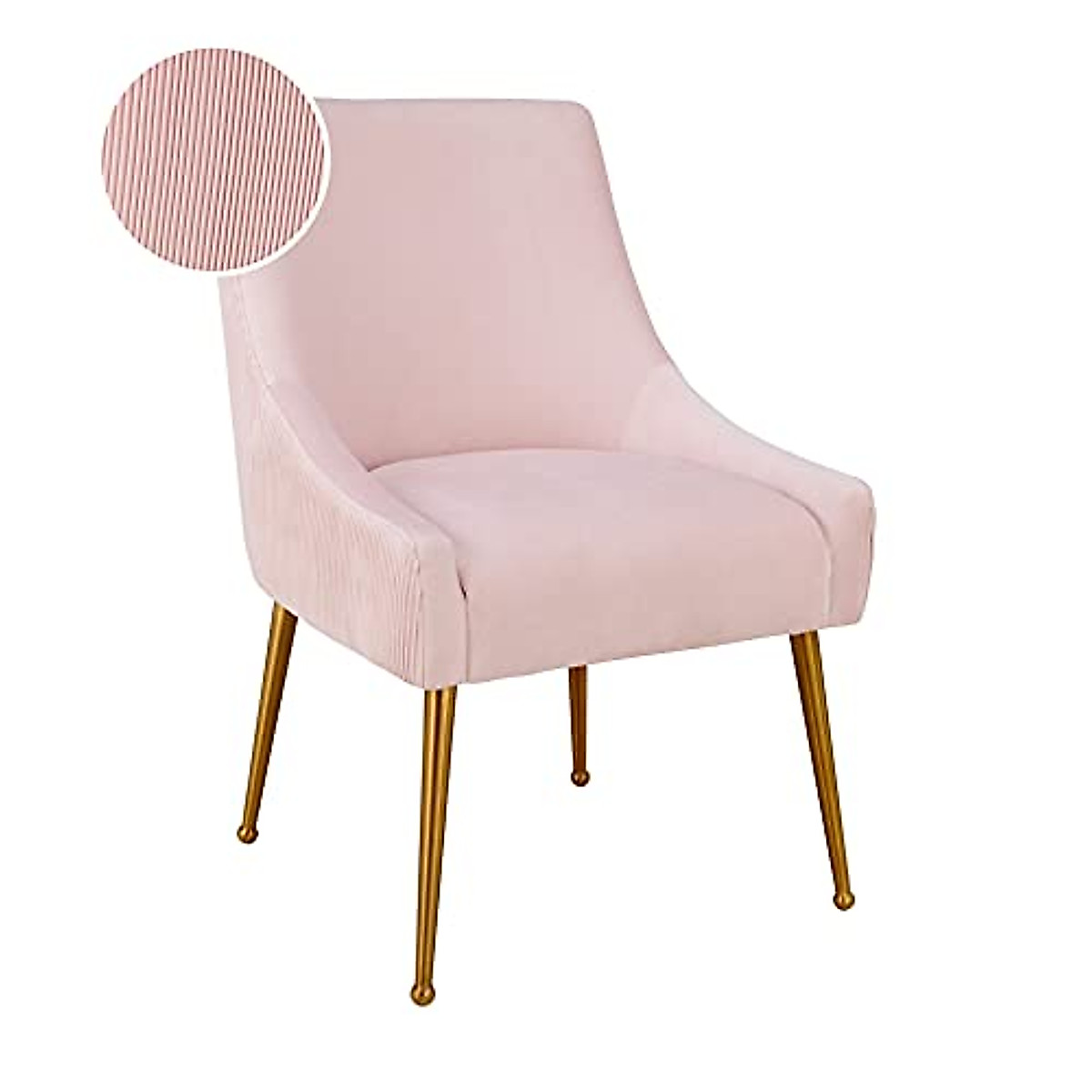 Tov Furniture Beatrix Pleated Velvet Dining Side Chair (Blush)