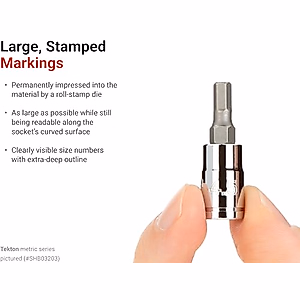 TEKTON 1/4 Inch Drive x 2.5 mm Hex Bit Socket | SHB032X3