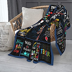 Teacher Gifts Blankets, Teacher Gifts for Women Men, Best Teacher Appreciation Gifts, Teacher Retirement Gifts, Teachers Day Back to School Blanket 60"X 50"