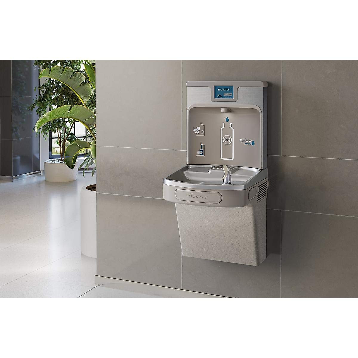Elkay LZS8WSLP Bottle Filling Station (Light Gray Granite) Bundle with Replacement Filter