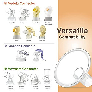 Maymom MyFit 19 mm Small Shields; Compatible with Medela Breast Pump- PersonalFit, Freestyle, Harmony, Maxi, Freestyle Flex Connector; Connect to Maymom Widemouth/Narrow Connector, 2pcs