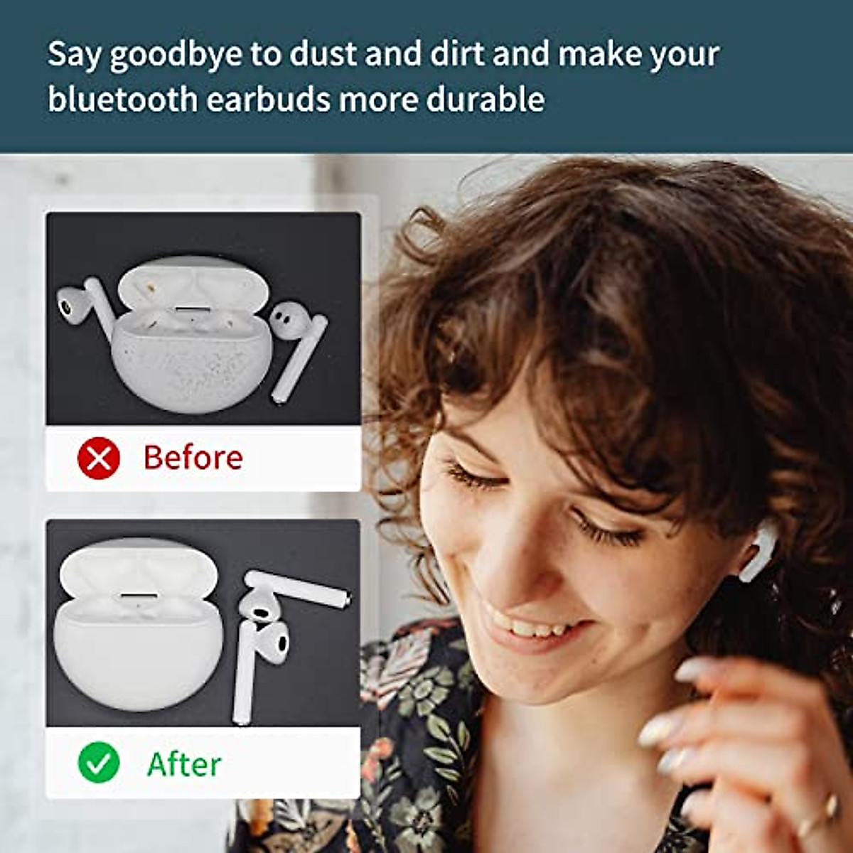 Cleaner Kit for Airpod, 3-in-1 Multifunctional Earbud Cleaning kit for Airpods Pro with Sponge, Soft Brush, Metal Tip, Portable Reusable Bluetooth Earbuds Cleaning Pen