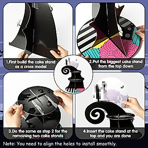 Z1juce Halloween Cupcake Stand 3 Tier Halloween Cardboard Cake Stand Tower Halloween Dessert Holder Halloween Dessert Tower Halloween Cupcake Serving Tray for Halloween Christmas Birthday Party Supply