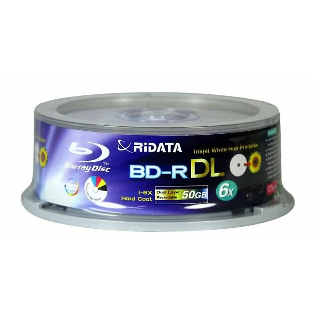 Ritek 50GB BD-R DL Dual-Layer Blu-Ray Writable Disc, 6x, 25pk