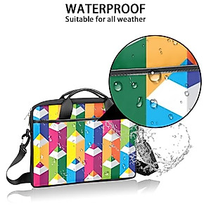 Stationery Colorful Laptop Computer Bag Waterproof Shoulder Messenger Bag 13-15 inch Durable Laptop Tote Bag with Shoulder Strap Handle Lightweight Crossbody Briefcase