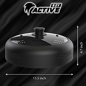 Microwave Cover for Food, Silicone and Glass Splatter Guard Lid for 6–7–8–9-10-11-12 inch Plates & Bowls. by. EZY ACTIVE.