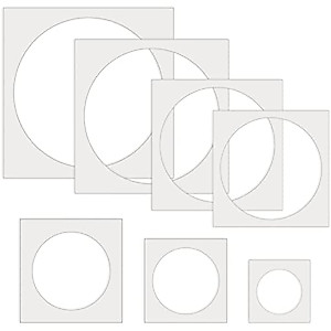 14 Pieces Large Stencil for Painting on Wood Plastic 5 Point Stencil Template Paint Stencils for Fabric Walls Arts Paper Home Decoration (Circle)