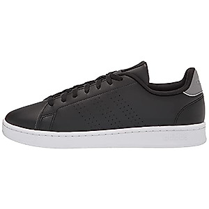 adidas Men's Advantage Racquetball Shoe, Black/Black/Grey, 10