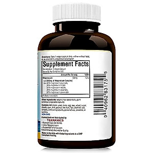 Terranics Magnesium Complex 500mg, 120 Veg Capsules, 55mg of Elemental Magnesium per Capsule, Better Absorption, Sleep, Muscle, Heart Health, Vegan, Non-GMO