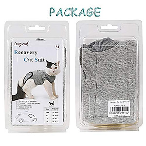 Bonaweite Cat Recovery Suit, Cat Onesie for Cats After Surgery, Cat Surgical Recovery Suit Male Female Neuter, Cat Pajamas Body Suit Post Surgery, Kitten Spay E-Collar Cone Alternative Anxiety Vest