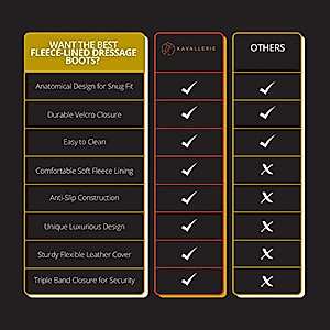 Kavallerie Dressage Horses Boots: Fleece-Lined Faux Leather Woof Brushing Boots for Training, Jumping, Riding, Eventing - Quick Wear for Breathable, Lightweight & Impact-Absorbing Wrap, XL