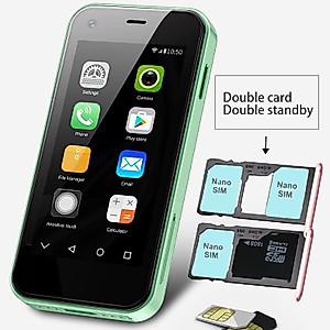 Hipipooo Super Small Mini Smartphone 3G Network 2.5 Inch Mini Phone 1GB+8GB Quad Core Dual SIM Android The World's Smallest Unlocked Kids 3D Glass Pocket Cellphone (Black)