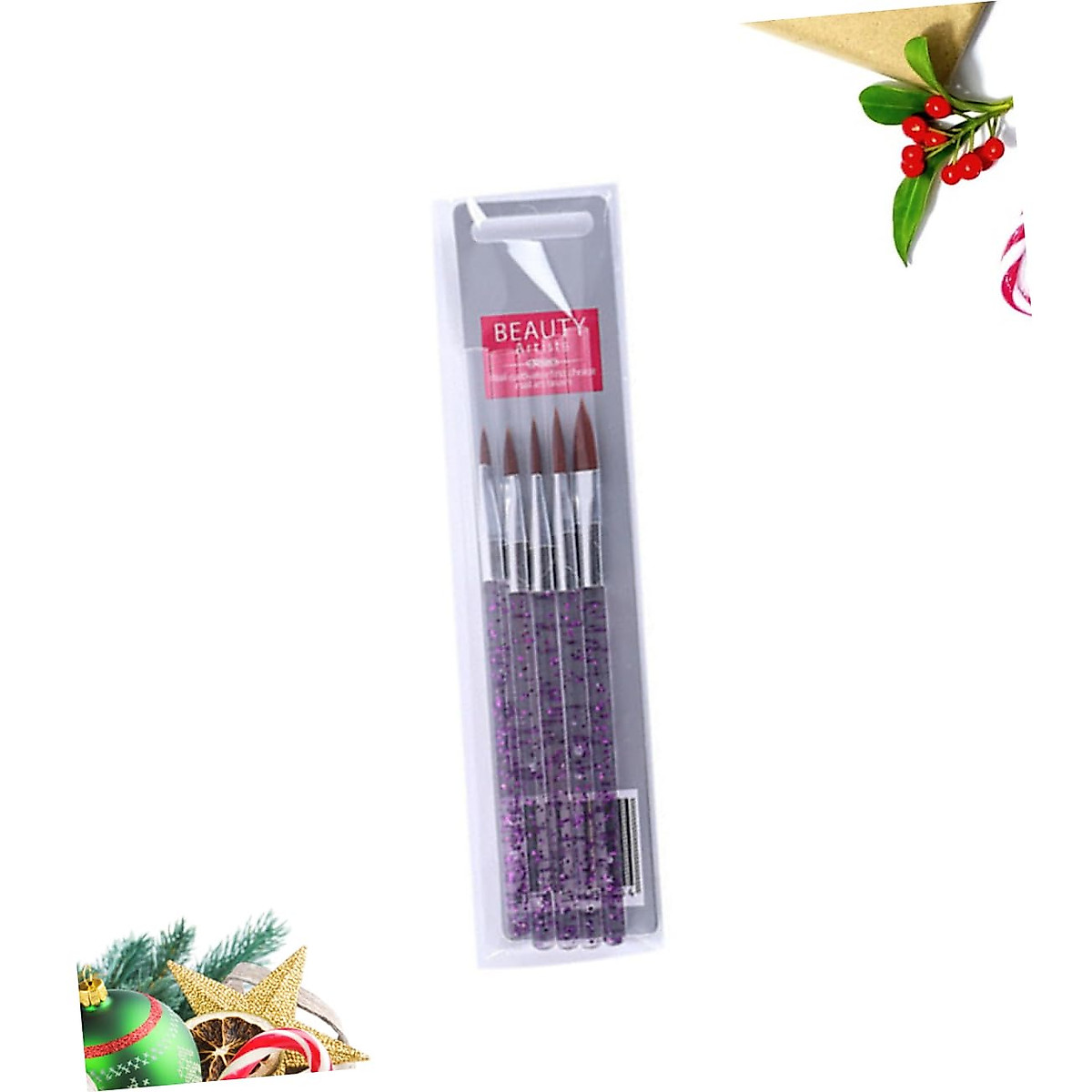 Beavorty Nail Art Pen Brush Set 5pcs Nail Detail Brushes for Nail Nail Supplies for Salon