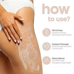 Coconut Milk Body Scrub - Moisturizing Almond Oil, Saffron Stem Cell &amp; Nourishing Body Oils -Exfoliating Salt Scrub For Body - Win Against Aging, Acne, Eczema, Psoriasis &amp; Dead Skin Scars- 10 oz