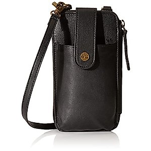 Timberland womens Wallet RFID Leather Crossbody Phone Bag, Black (Cav), One Size US