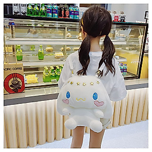 EVESKY Kawaii Plush Backpack For Girls Women Cute Cartoon Toy Bag Soft White Dog Plush Bags for Girls Cosplay Birthday Gifts