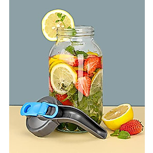 Mason Jar 64 oz Pitcher, Large Mason Jars Half Gallon Pitcher with Wide Mouth Airtight Lid, Heavy Duty 2 Quart Glass Pitcher With Lid for Cold Brew, Sun Tea, Juice, Coffee, Leakproof, Set of 1