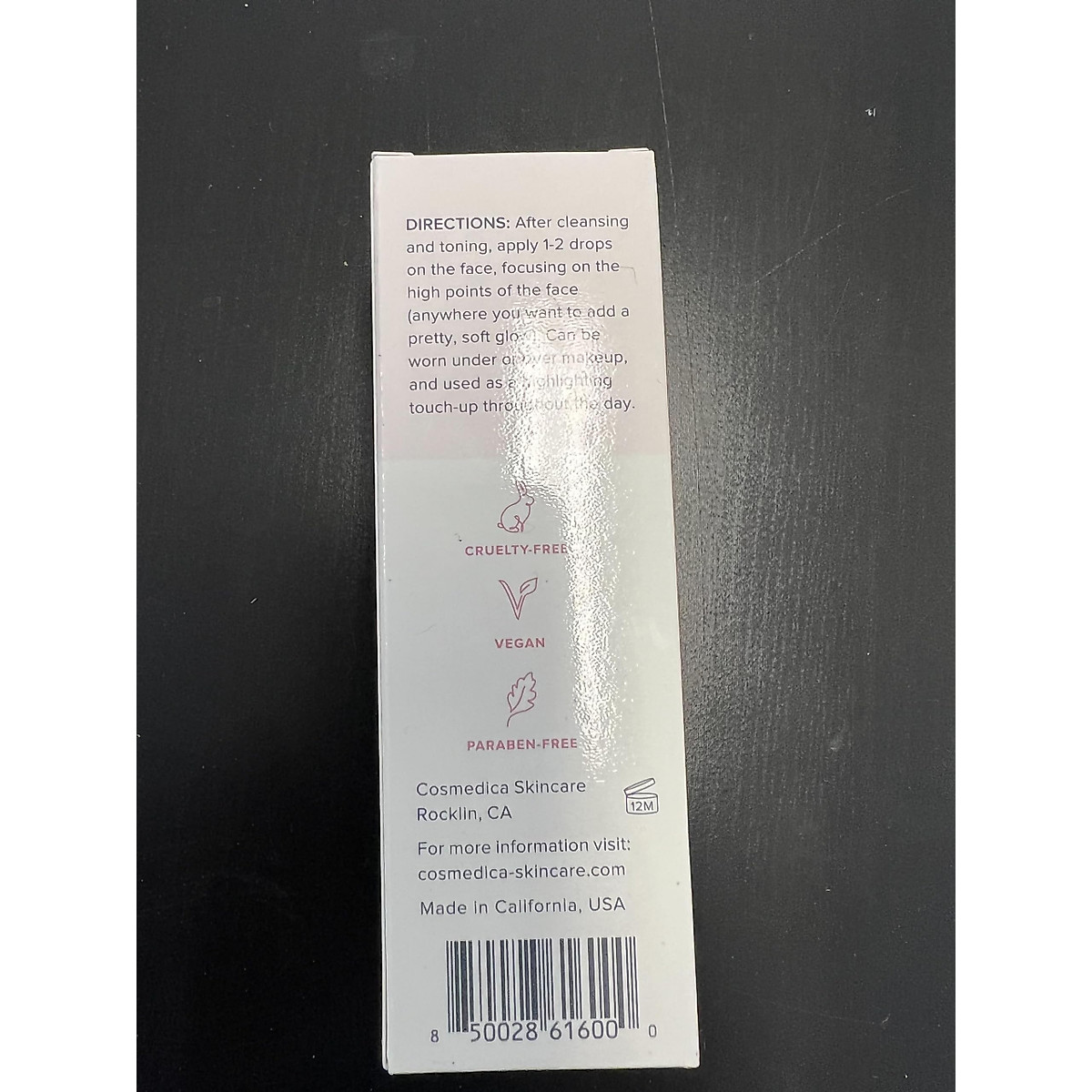 Illuminating Rose Gold Facial Serum Elixir with hydrating Aloe and Hyaluronic Acid for a light highlighting Primer - Natural makeup or no makeup look with dewy finish (2 oz.)