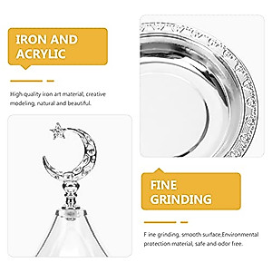 YARNOW Metal Cake Tray with Clear Dome Round Cookie Tray Silver Food Serving Plate Dish Platter Holder Heavy Weight Cheese Dish for Home Kitchen