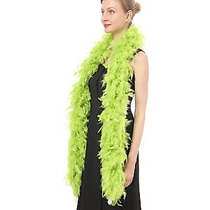 100 Gram 2 Yard Long Chandelle Feather Boa over 10 Colors, Great for Party, Wedding, Costume (Lime Green)